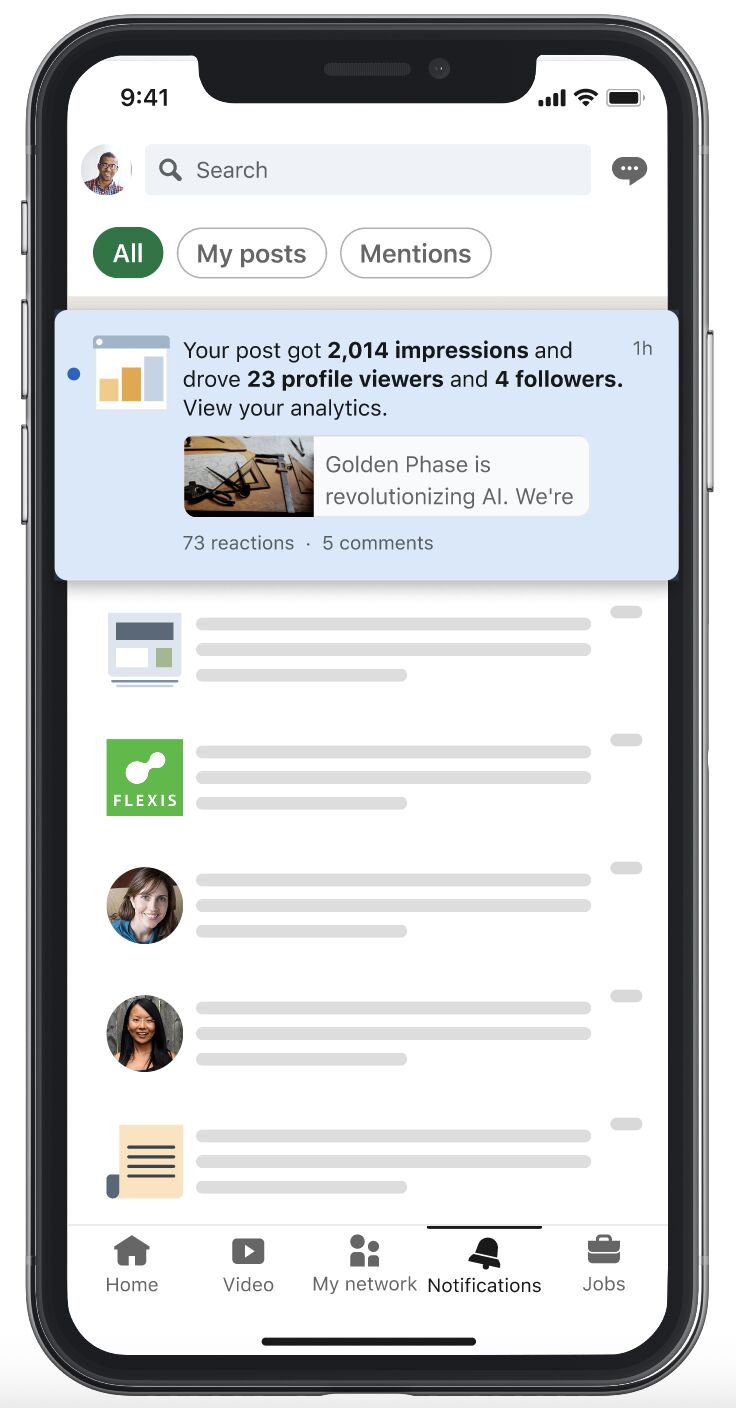 LinkedIn Adds Post Notifications for Follower and Profile View Insights